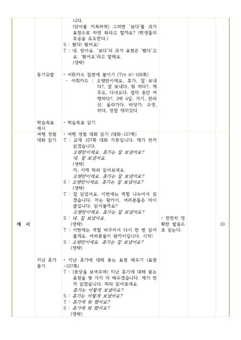 [한국어 실습] 한국어 학습지도안 초급 고급 수정 전 후 학습지도안 발표하기 네이버 블로그
