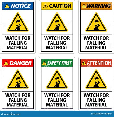Danger Sign Watch For Falling Material Stock Vector Illustration Of Dangerous Information