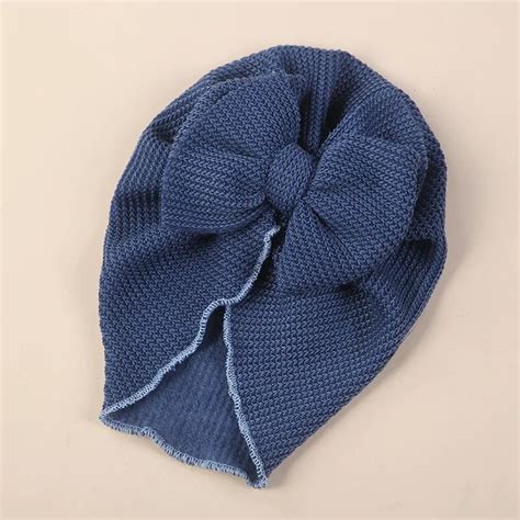 Badu Bg Тюрбан с панделка лента за глава за момиченце есенна шапка за бебета плетена шапка за