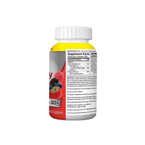 Centrum Fresh And Fruity Chewables Adult 50 Multivitamin 60 Chewable Tablets Exp 02 22