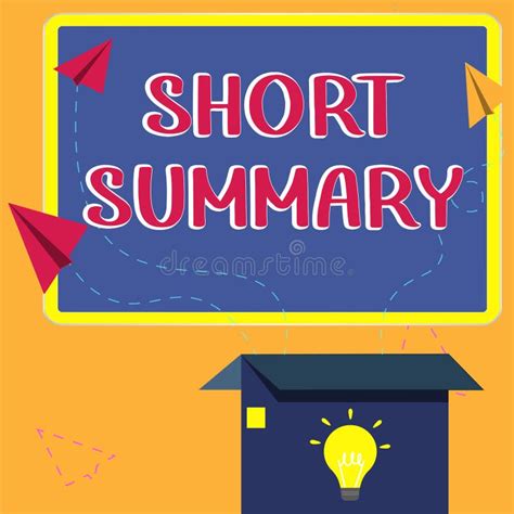 Hand Writing Sign Short Summary Concept Meaning Brief Statement Of Main Points Clear Stock