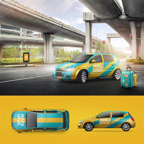 车身广告贴图样机van And Car Mock Ups 2 Psd Abc素材资源网