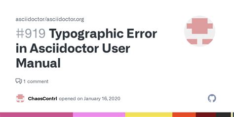 typographic error in asciidoctor user manual · issue 919 · asciidoctor · github