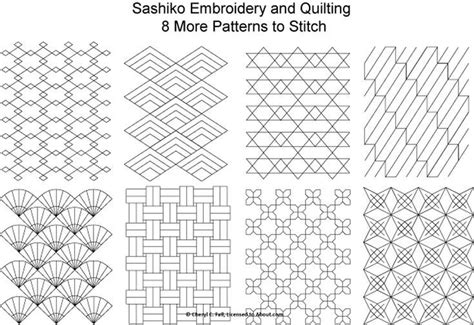 Pdf Free Printable Sashiko Patterns Printable Templates