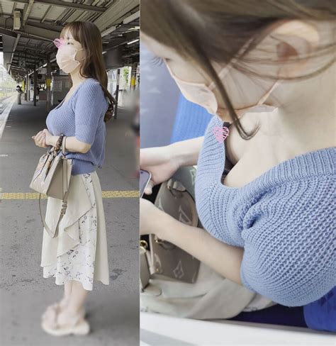 電車胸チラ 実りの秋追跡して収穫したチクビ巨乳でこの可愛さはレアでした が半額 Xcolle