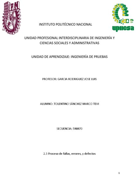 23 Proceso De Fallas Errores Y Defectos Pdf Software Error De