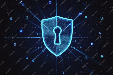 Premium Photo Creative Glowing Web Security Shield On Dark Background