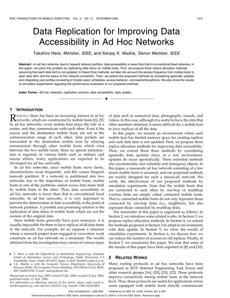 Pdf Data Replication For Improving Data Accessibility In Ad Hoc Networks