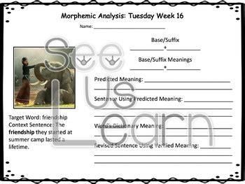 Morphemic Analysis Grade 5 Weeks 16 18 By See Us Learn TPT