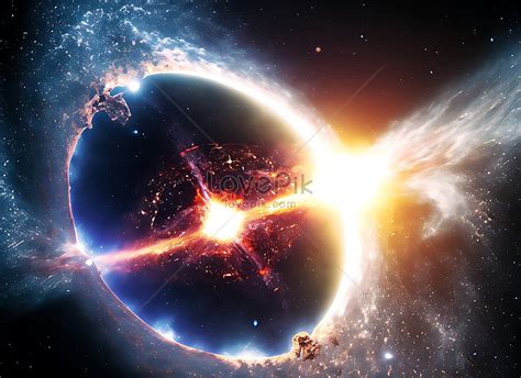 Gratis Foto Two Massive Star Colliding With Each In Outer Space Unduh Di Lovepik