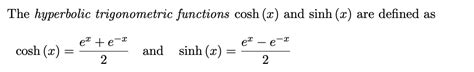 The Hyperbolic Trigonometric Functions Cosh X And