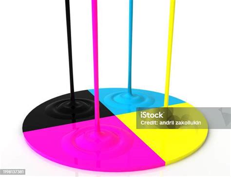 Cmyk 액체 잉크 유출 3d 렌더링 이미지 오프셋 인쇄에 대한 스톡 사진 및 기타 이미지 오프셋 인쇄 디지털 생성 이미지