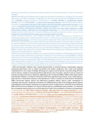 Over Summary Of Memristive And Cmos Devices For Neuromorphic Computing