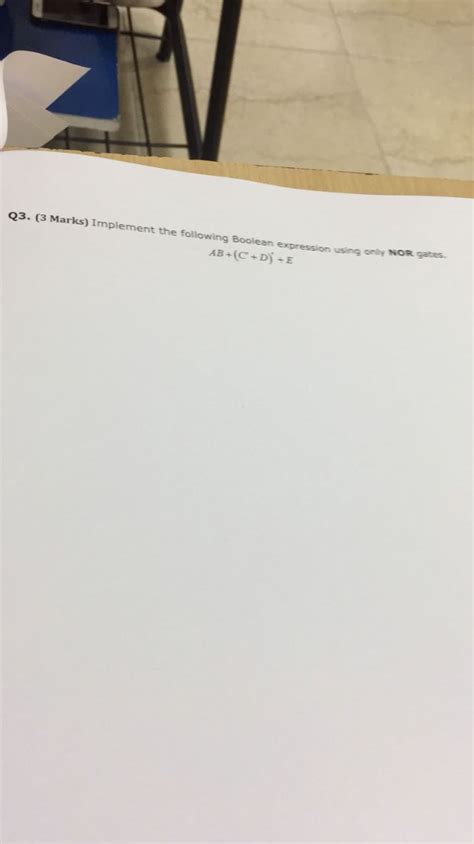 Solved Q3 3 Marks Implement The Following Boolean