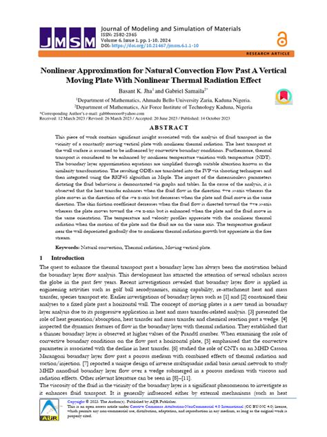 Nonlinear Approximation For Natural Convection Flow Past A Vertical