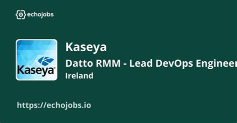 Kaseya Is Hiring Datto Rmm Lead Devops Engineer Dublin Ireland Ireland Aws Git Mysql