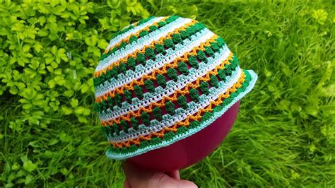 ВЯЗАНАЯ КРЮЧКОМ ЛЕТНЯЯ ПАНАМКА ИЗ ОСТАТКОВ ПРЯЖИ - YouTube