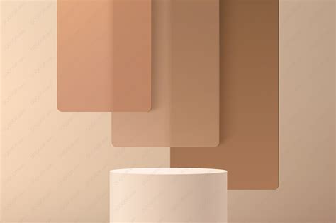 简雅米色 棕色几何形状产品展示台矢量EPS背景素材 2