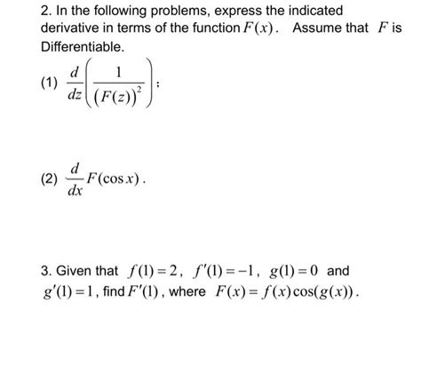 Solved 2 In The Following Problems Express The Indicated Chegg Com