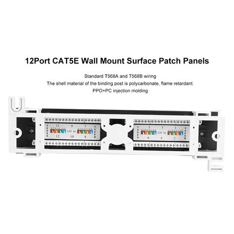Network Cable Rack 12port Cat5e Wall Mount Surface Grandado
