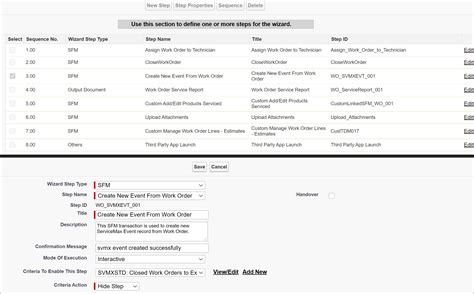 Manage Wizard Steps Tab