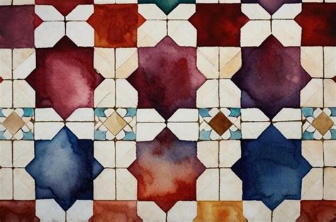 A Colorful Mosaic Tile With A Pattern Of Squares And A Design Premium Ai Generated Image