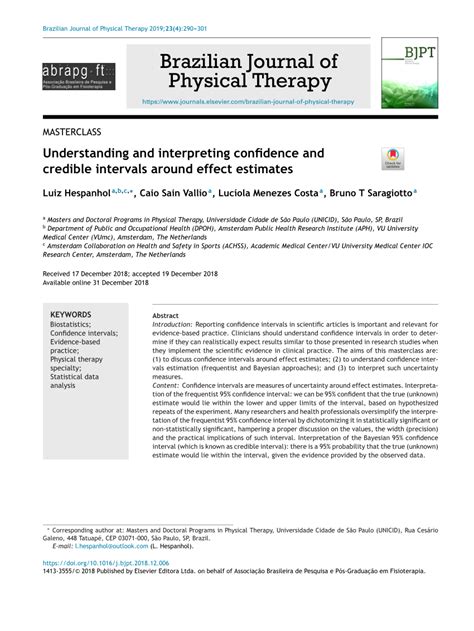 Pdf Understanding And Interpreting Confidence And Credible Intervals Around Effect Estimates