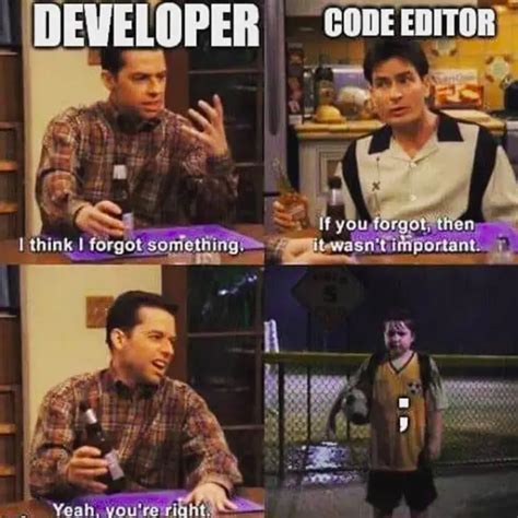 forgetting a semicolon in the code