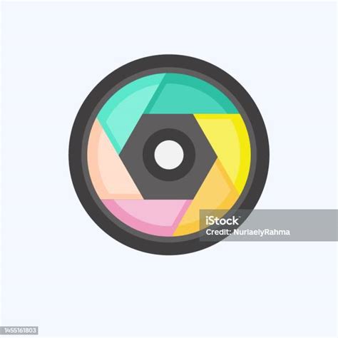 아이콘 카메라 렌즈 사진 기호와 관련이 있습니다 플랫 스타일 심플한 디자인 편집 가능 간단한 그림 검은색에 대한 스톡 벡터 아트 및 기타 이미지 Istock