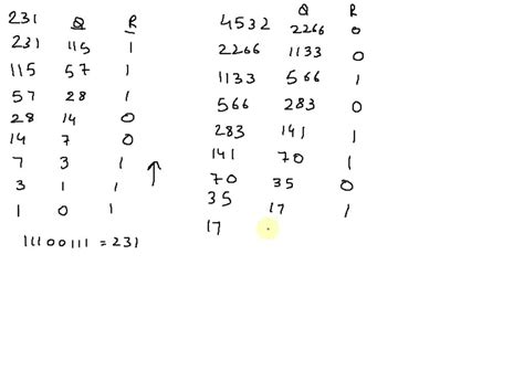 Solved Question 1 Convert The Decimal Expansion Of Each Of These Integers To A Binary