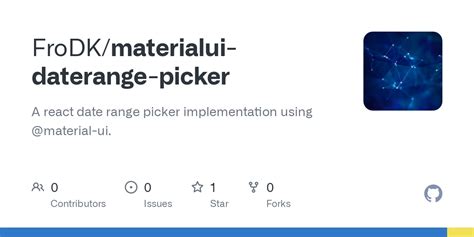 Github Frodkmaterialui Daterange Picker A React Date Range Picker Implementation Using
