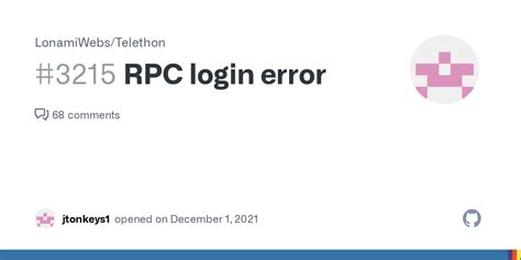 Rpc Login Error · Issue 3215 · Lonamiwebstelethon · Github