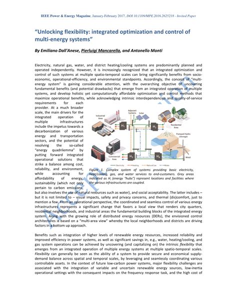 Pdf Unlocking Flexibility Integrated Optimization And Control Of Multienergy Systems
