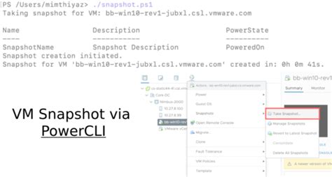 Vm Snapshot Via Powercli In Vcenter Mohamed Imthiyaz
