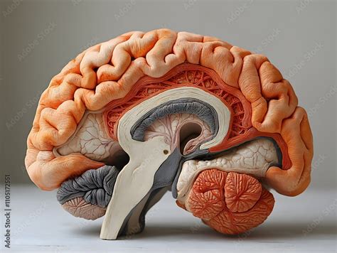 Detailed 3d Model Of The Human Brain Anatomy Showing The Cerebrum Cerebellum Gray Matter White