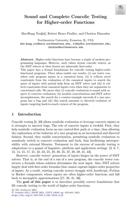 Pdf Sound And Complete Concolic Testing For Higher Order Functions