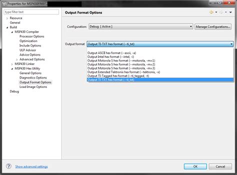 How Can I Convert The CCS Output File Out To Srec S Hex Etc MSP Low Power