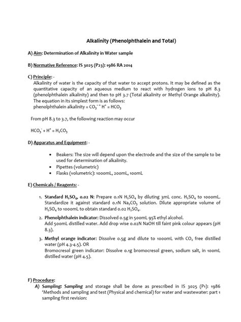Alkalinity Pdf Ph Alkalinity