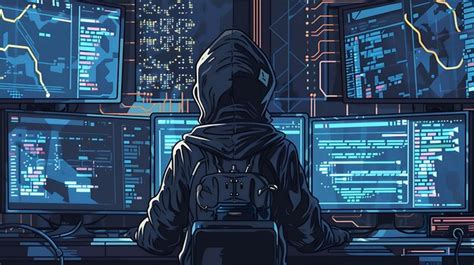 premium photo character of tech savvy millennial in a hoodie coding