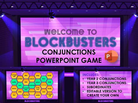 Conjunctions Blockbuster Powerpoint Game Teaching Resources
