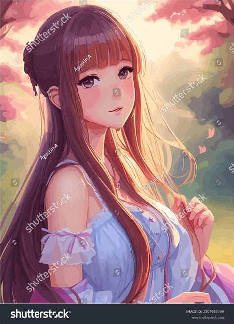 Pretty Anime Girl With Brown Hair