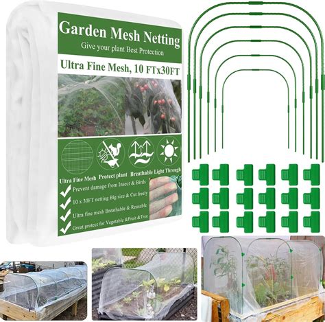 Garden Mesh Netting Kit Plant Covers 10x30ft Ultra Fine Mesh Netting