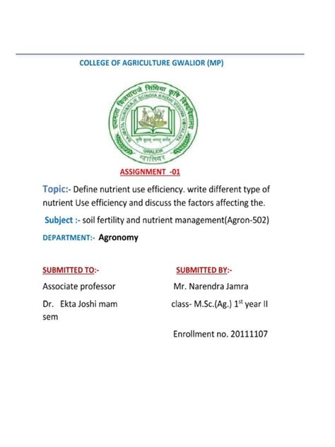Nutrient Use Efficiency Different Type Of Nutrient Use Efficiency And