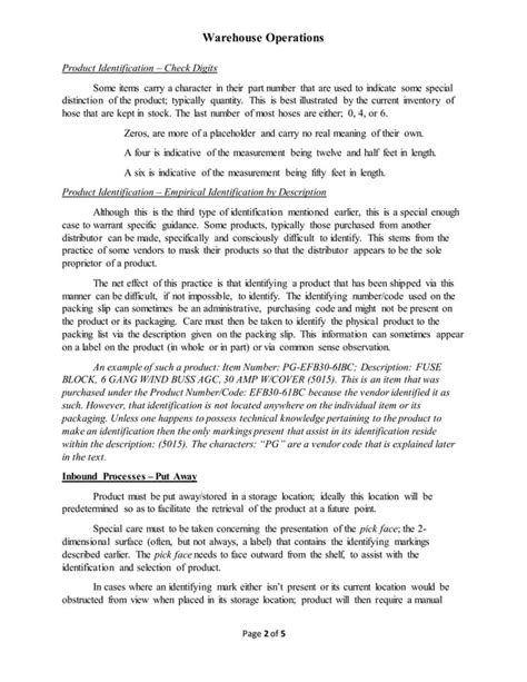 Warehouse Operations Sop Edit Docx