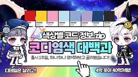메이플 컬러링 프리즘 대백과 염색 코드 총정리 🌈 Youtube