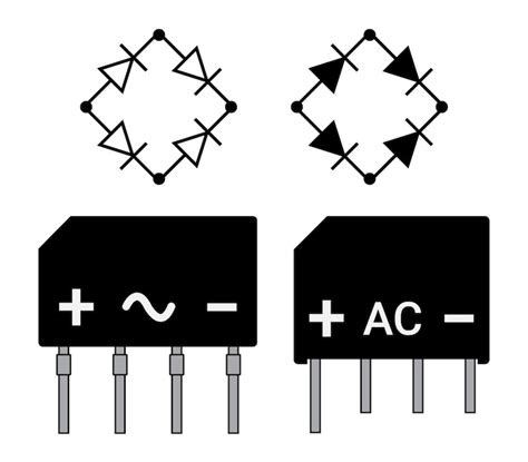 Premium Vector Diode Bridge Rectifier And Symbol Electronic Component Physics Education Science