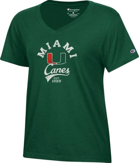 Miami Hurricanes Womens V Neck Short Sleeve T Shirt Allcanes