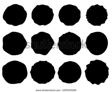 Set Dozen Blob Shapes Rough Edges Stock Vector Royalty Free