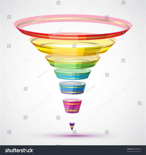 Illustration Funnel Shape Colorful Stripe On Stock Vector Royalty Free