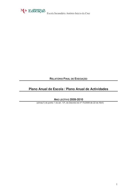 Pdf Plano Anual De Escola Plano Anual De Actividades · De Actualização Do Pessoal Docente E